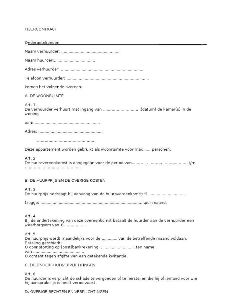 Huurcontract | PDF