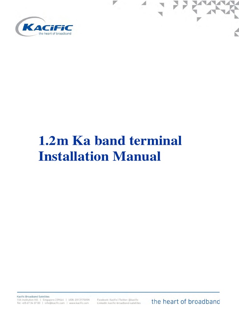 Kacific 1.2m Ka Band Terminal Installation Manual v2 6 Web | PDF | Wi ...