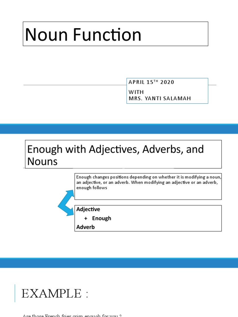 Noun Function and Usage Guide | PDF | Language Arts & Discipline