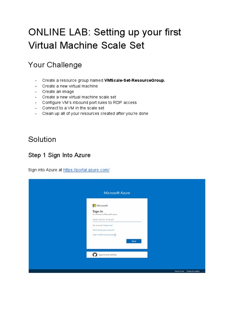 ONLINE LAB: Setting Up Your First Virtual Machine Scale Set | PDF | Virtual Machine ...