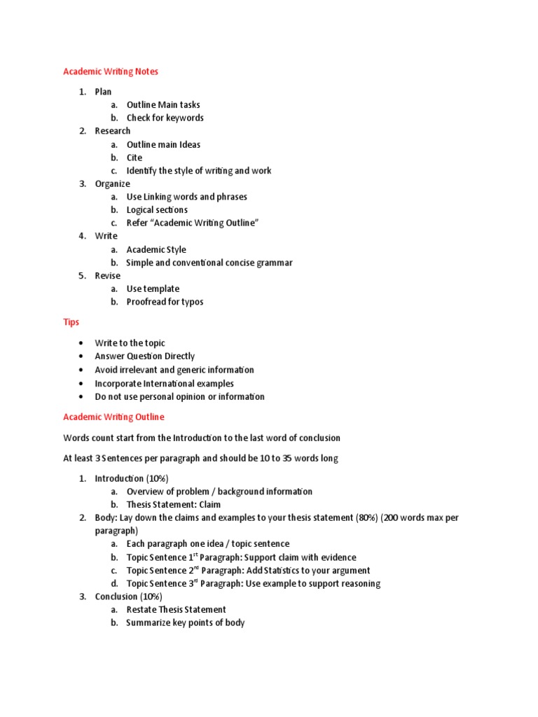 Academic Writing Notes | PDF