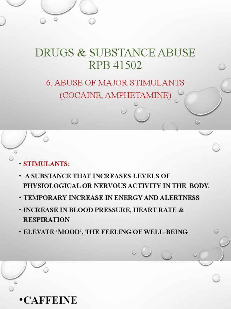 Abuse of Major Stimulants (Cocaine, Amphetamine) | PDF | Stimulant ...