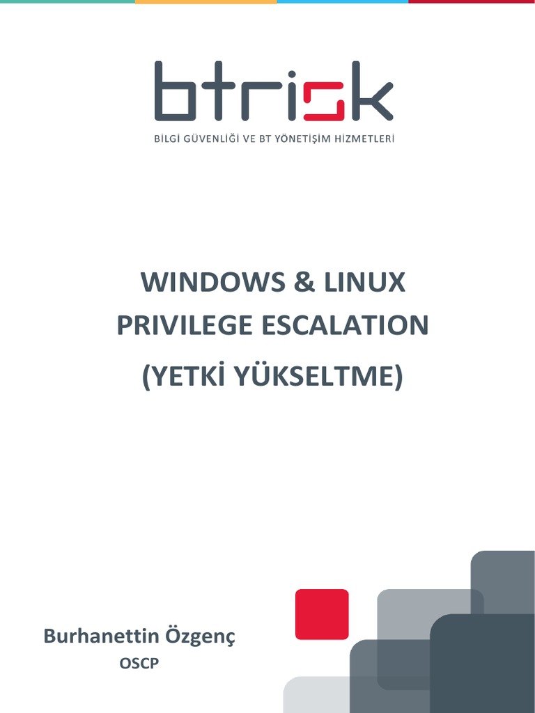(Turkish) Windows and Linux Privilege Escalation | PDF
