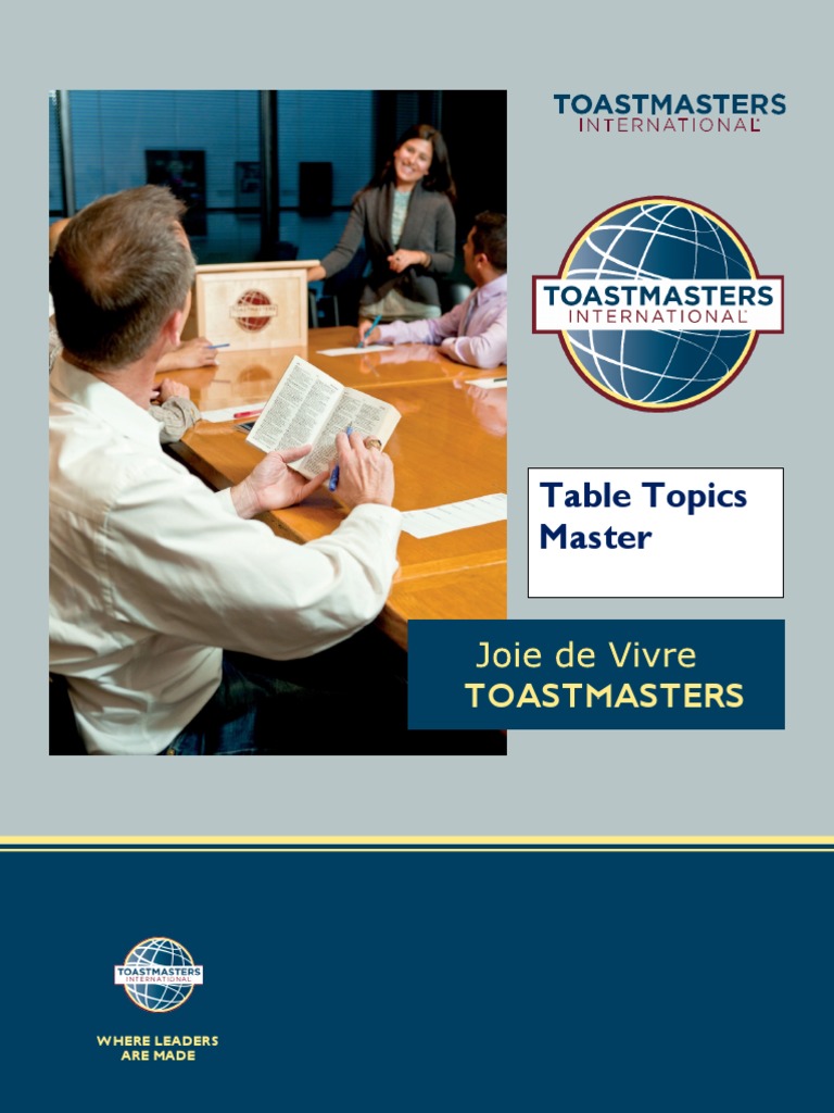 JDV Toastmasters Club-Topics Master Role PDF | PDF | Leadership ...