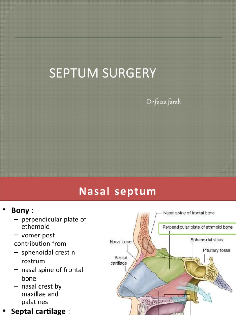 Septum Surgery: DR Faıza Farah | PDF | Human Nose | Human Head And Neck