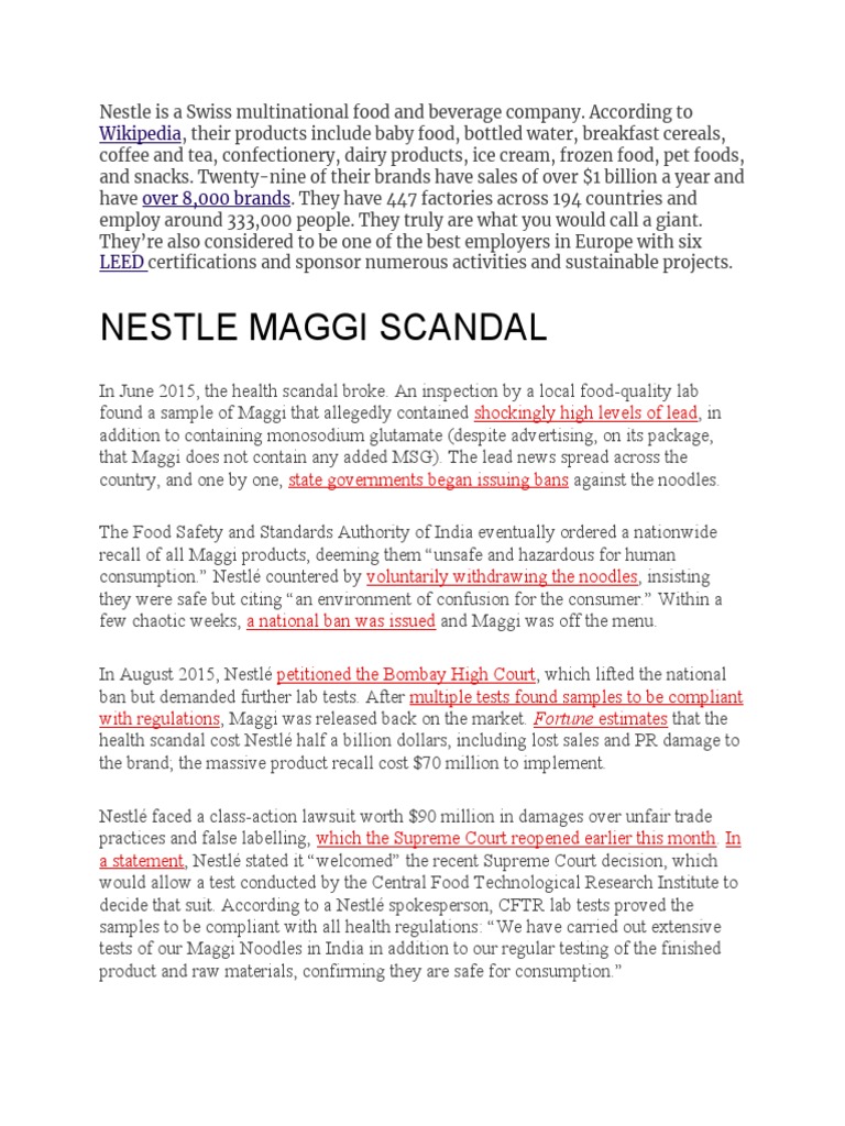 Nestle Scandals | PDF | Nestlé | Beverages