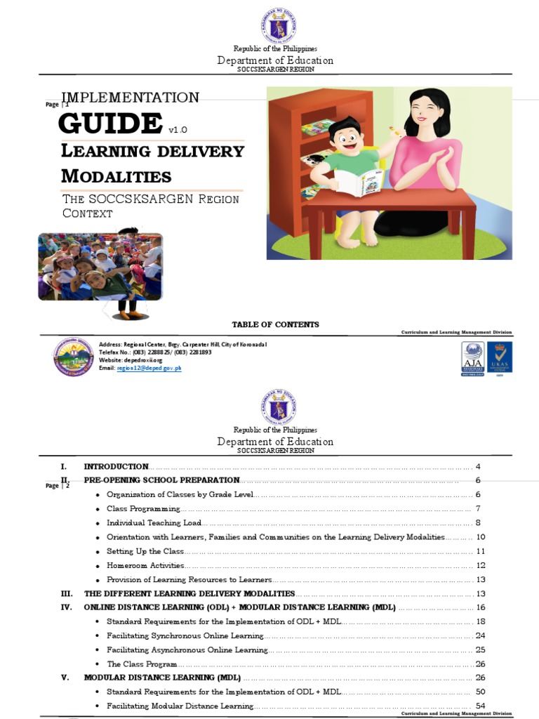 Implementation Guide For The Learning Delivery Modalities 1 | PDF ...