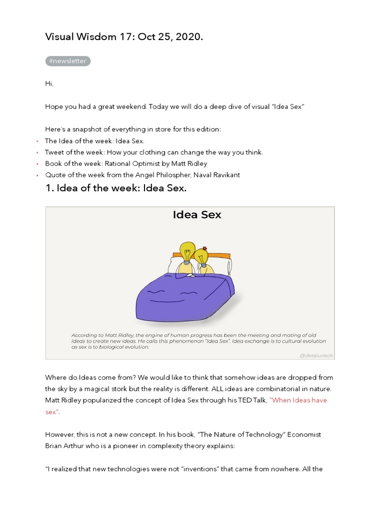 Visual Wisdom Newsletter: Idea Sex Insights | PDF | Idea | Concept