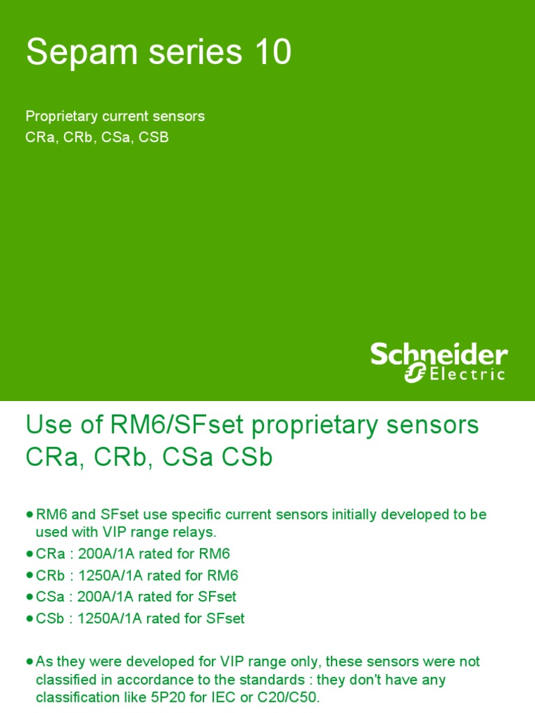 Sepam Series 10 - CR - CS Sensors | PDF | Science & Mathematics