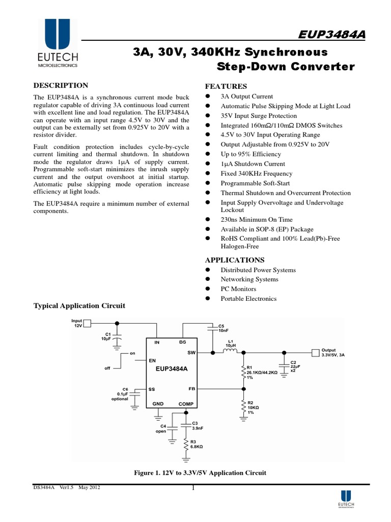Step-Down Converter: 3A, 30V, 340Khz Synchronous | PDF | Capacitor ...