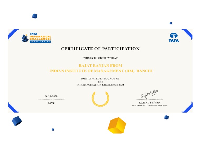 Participation Certificate Pdf Pdf