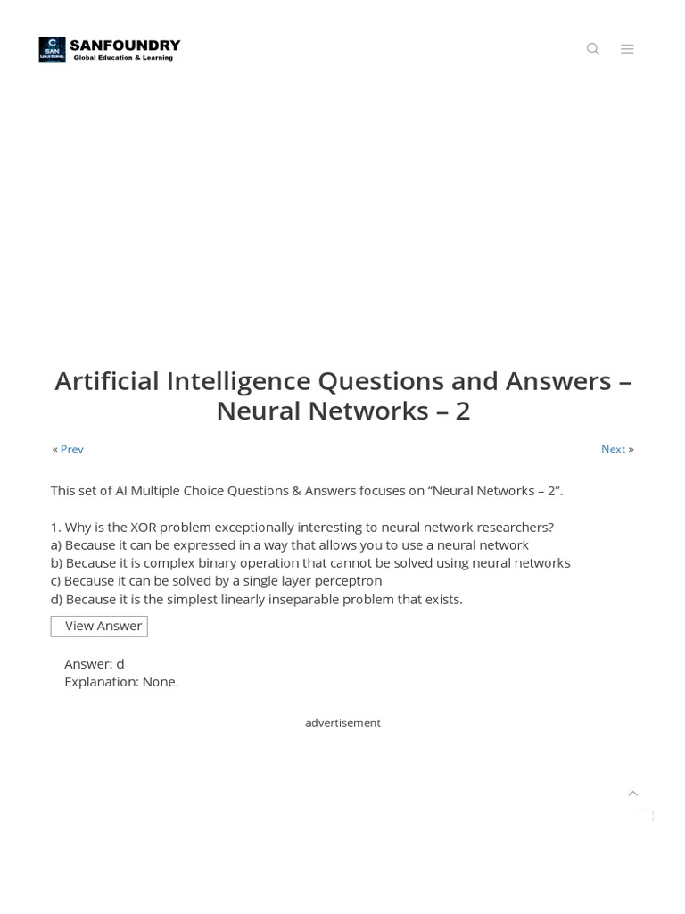 AI Multiple Choice Questions and Answers - Sanfoundry | PDF ...
