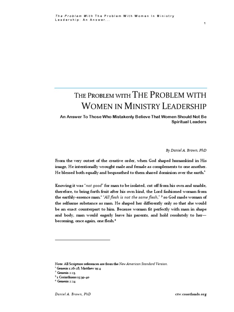 The Problem With The Problem With Women in Ministry Leadership | PDF ...