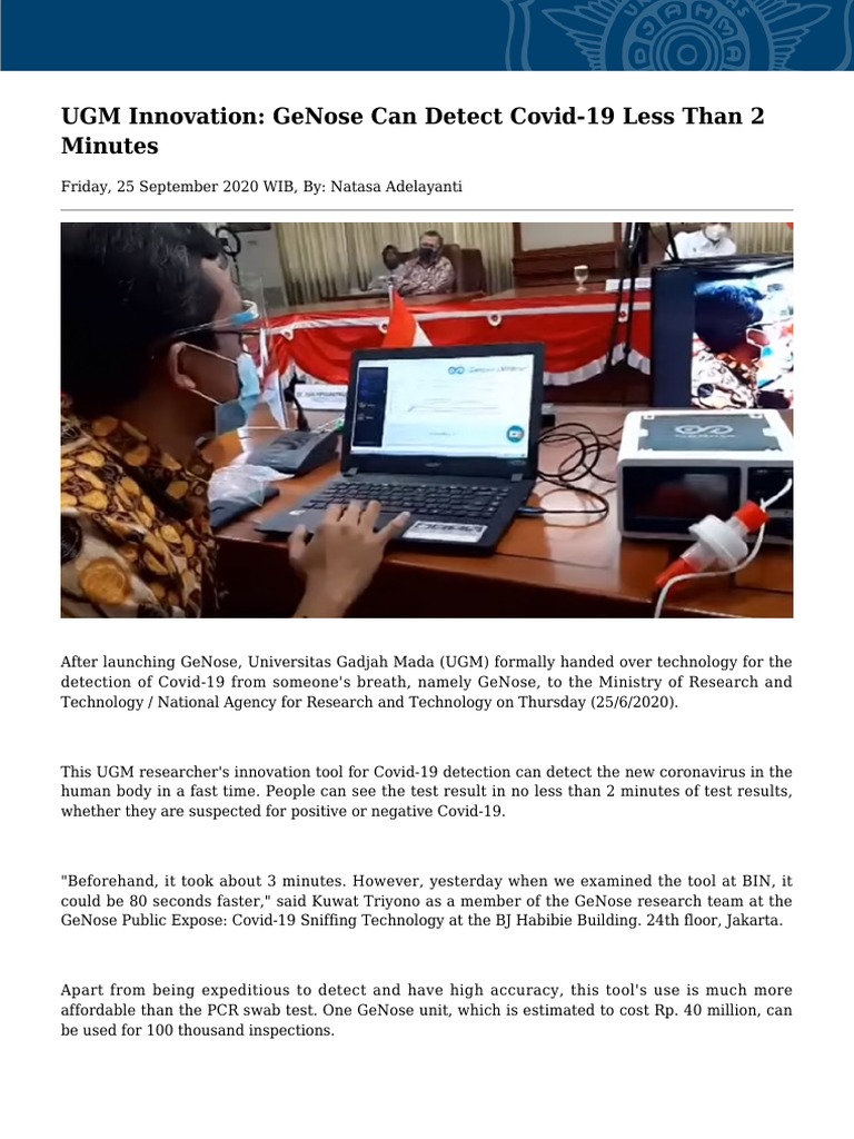 GeNose C19 PDF | Download Free PDF | Medicine | Medical Specialties