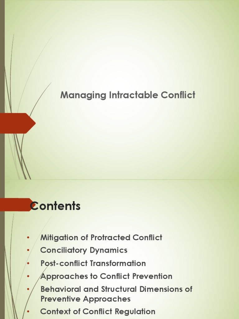 Managing Intractable Conflict | PDF | Peacekeeping | Violence