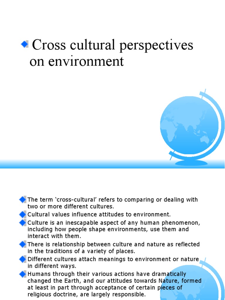 Cross Cultural Perspective On Environment | PDF