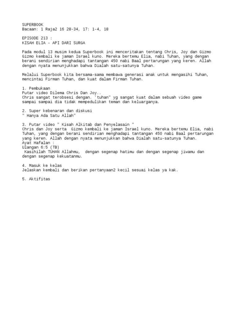 SUPERBOOK ELIA Modul 13 | PDF