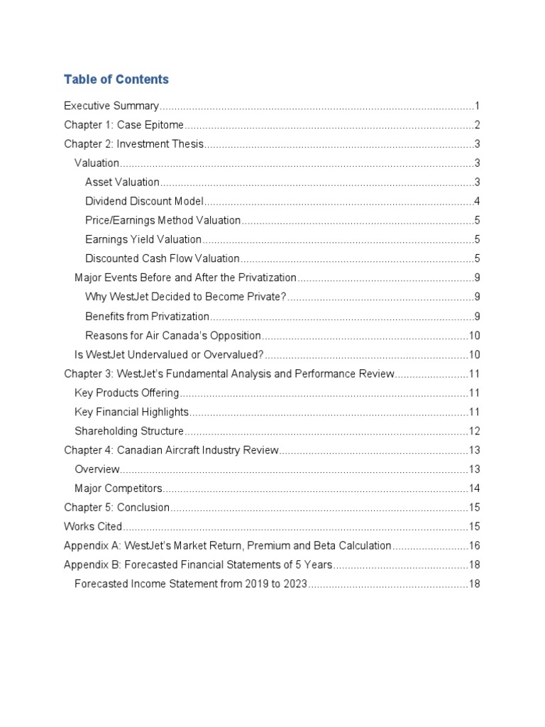 Table of Contents | PDF | Valuation (Finance) | Investing