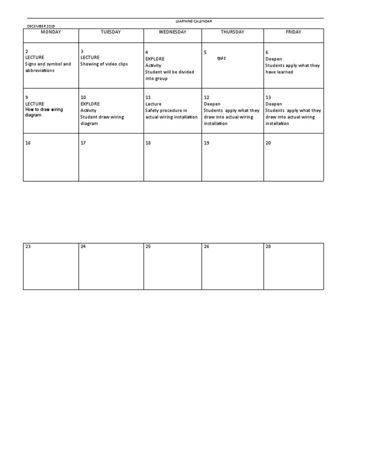 December 2019 Learning Calendar | PDF