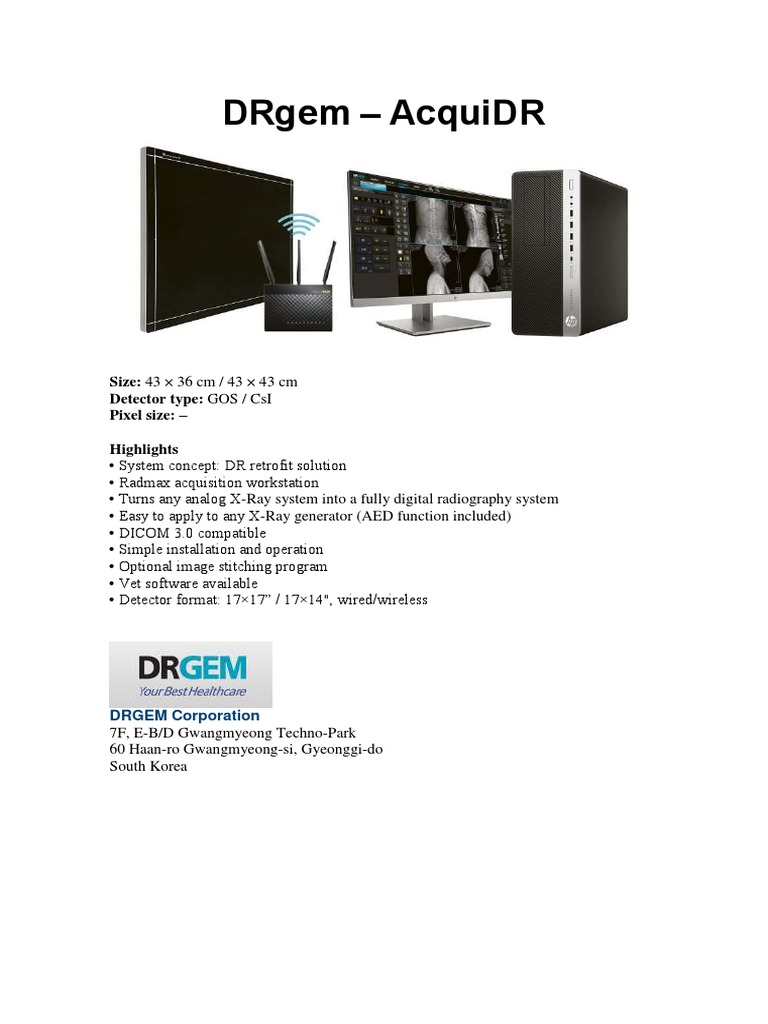 DRgem AcquiDR X-Ray Retrofit System | PDF