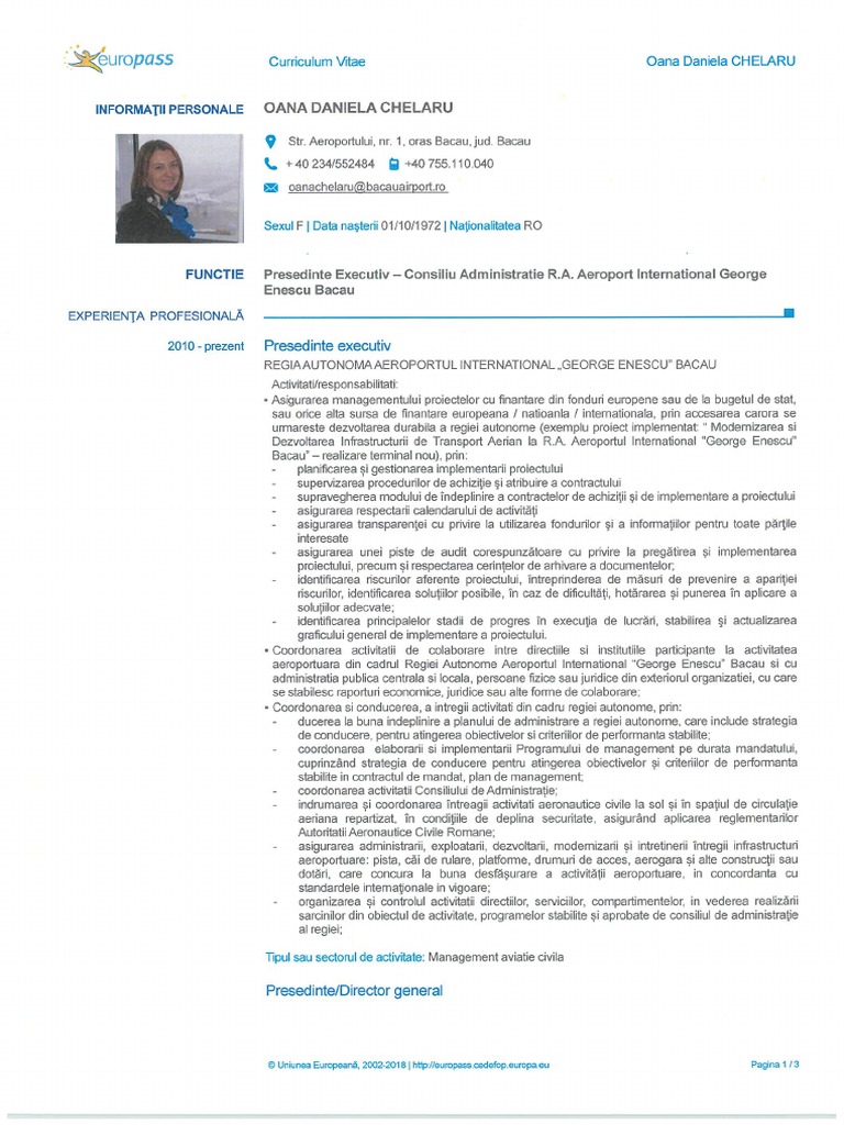 CV Chelaru Oana Daniela | PDF