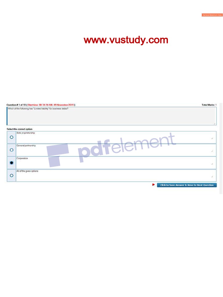 Acc501 Solved Quiz No 1 With Reference | PDF