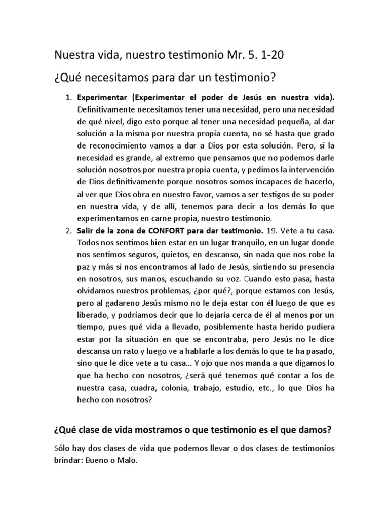 Qué Necesitas para Dar Testimonio | PDF | Jesús