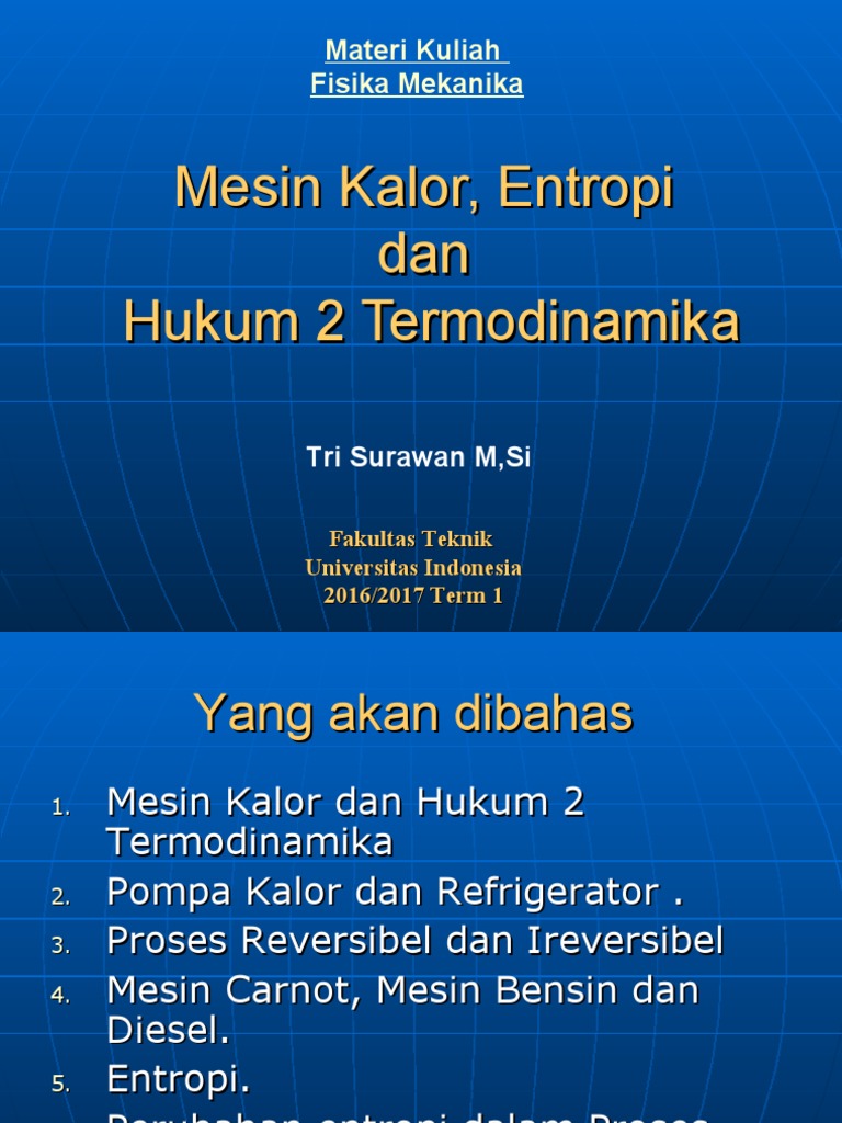 Bab 18 Mesin Kalor, Entropi Dan Hukum 2 Termodinamika1 | PDF | Sains & Matematika | Teknologi ...