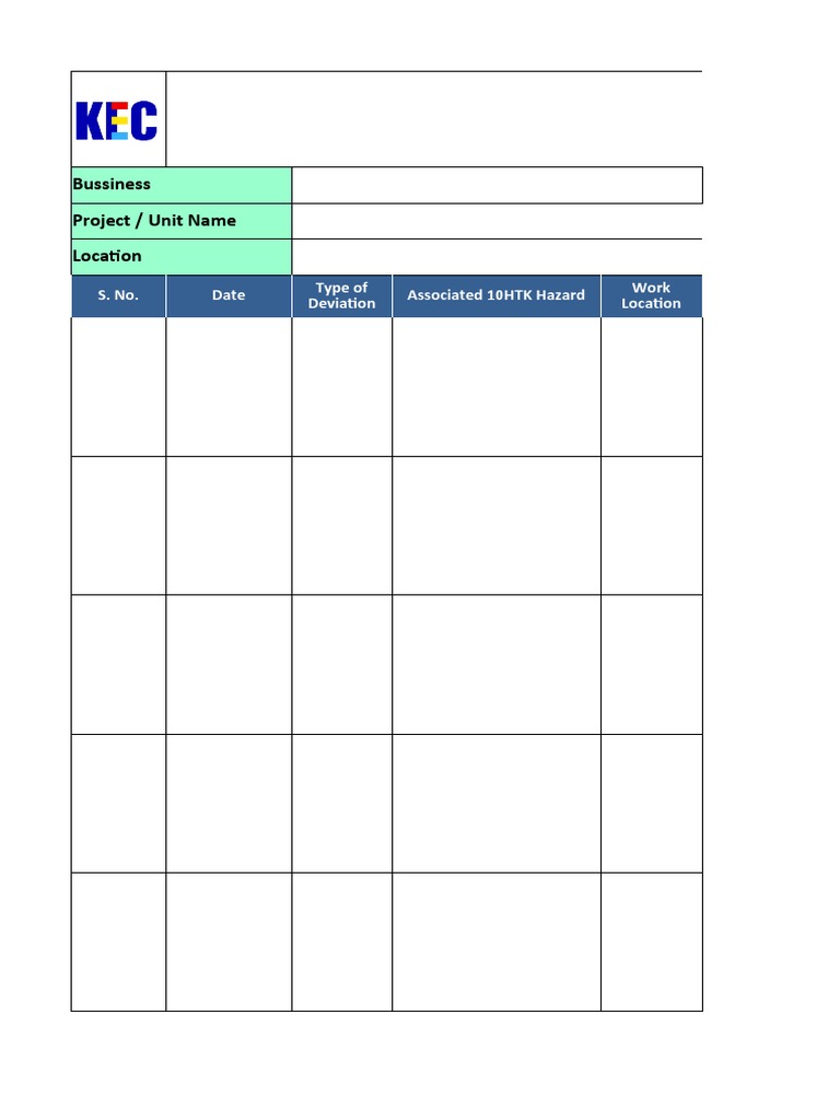 Deviation Report Template for Construction | PDF