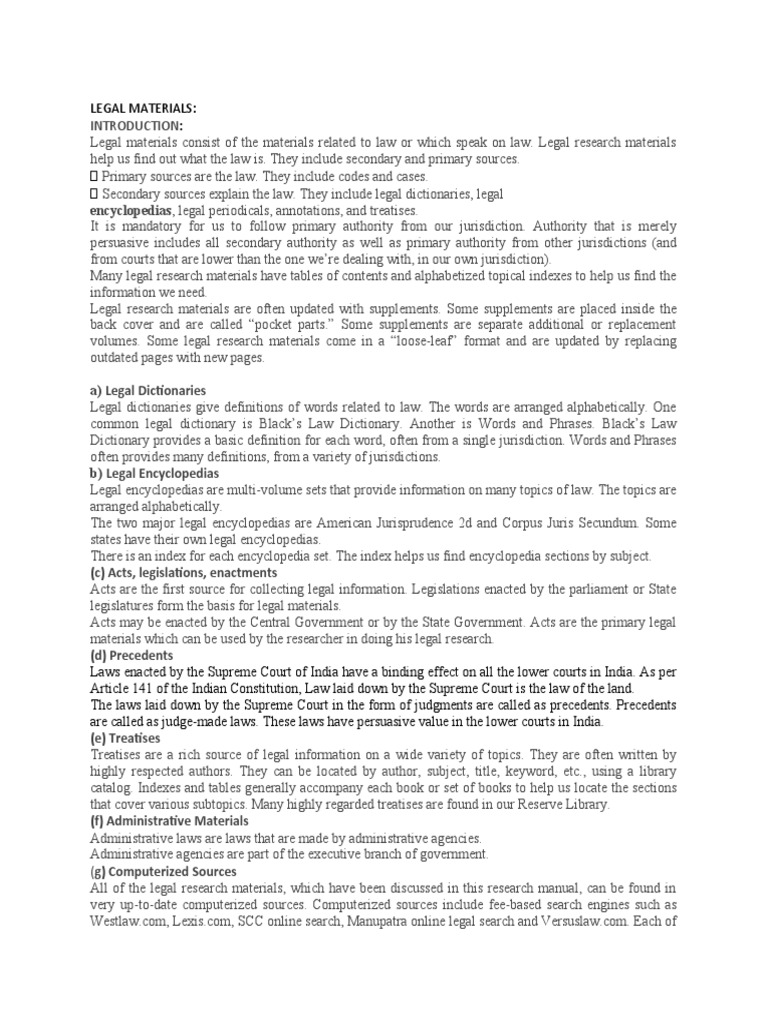 Encyclopedias, Legal Periodicals, Annotations, and Treatises | Download ...