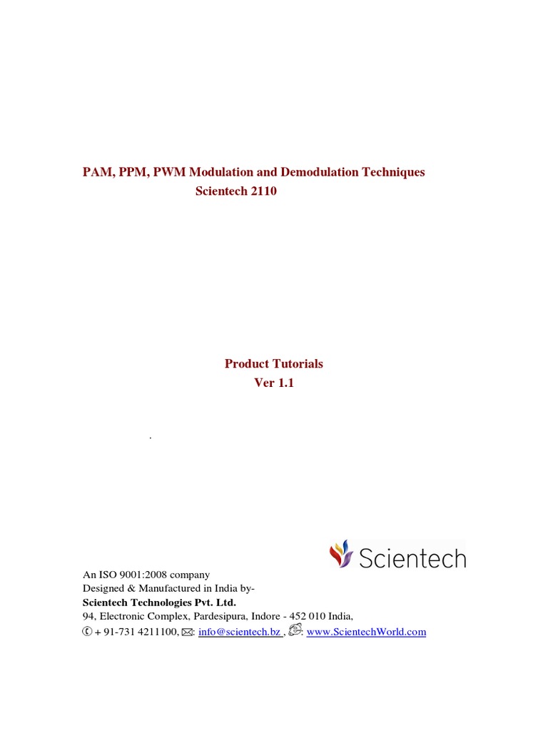 Dcom-Pam - PPM - PWM Scientech 2110 | PDF | Modulation | Sampling (Signal Processing)