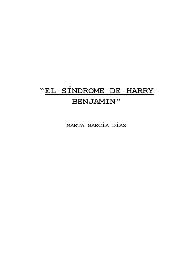 El Síndrome de Harry Benjamin | PDF | Transexual | Transgénero