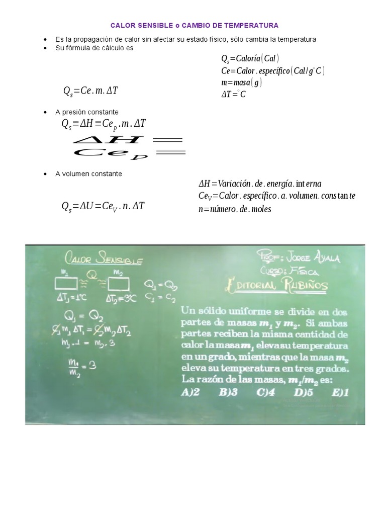 Calor Sensible | PDF