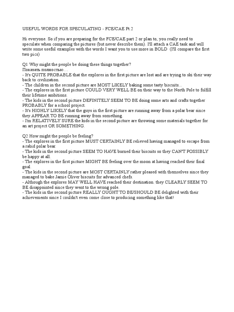 Words For Speculation | PDF