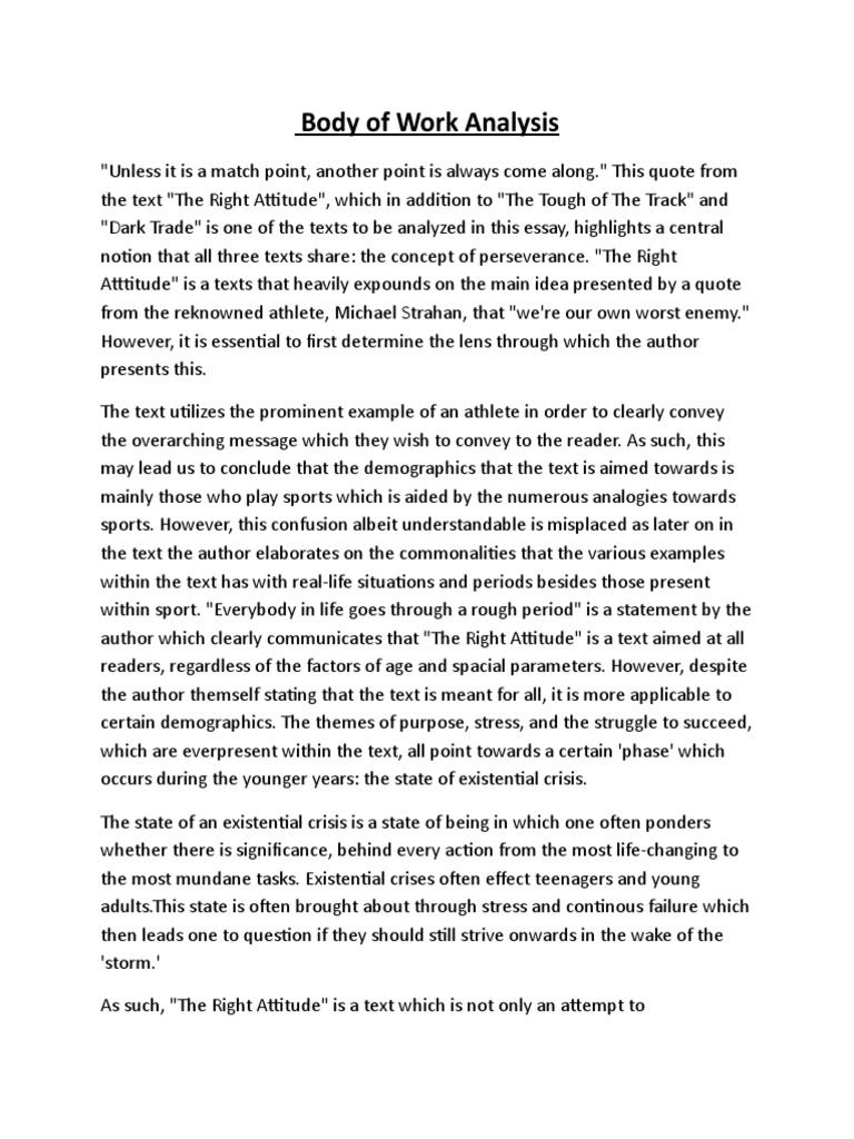 Body of Work | PDF | Philosophy | Poetry