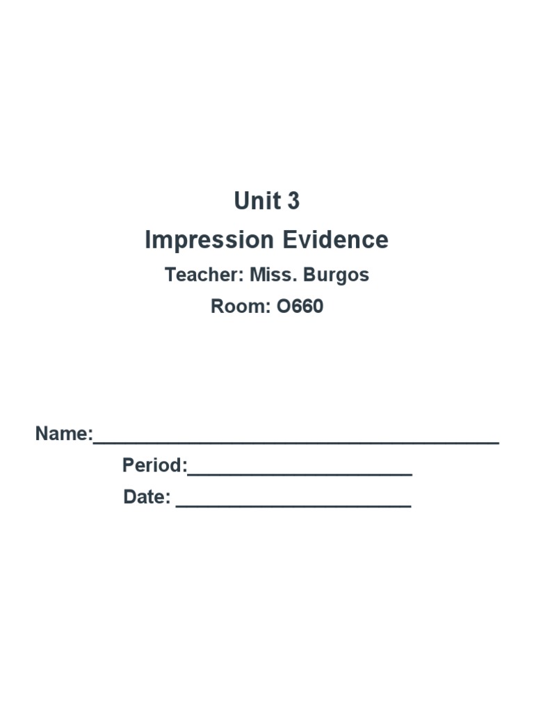 Impression Evidence Notes | PDF | Crime Scene | Paintings