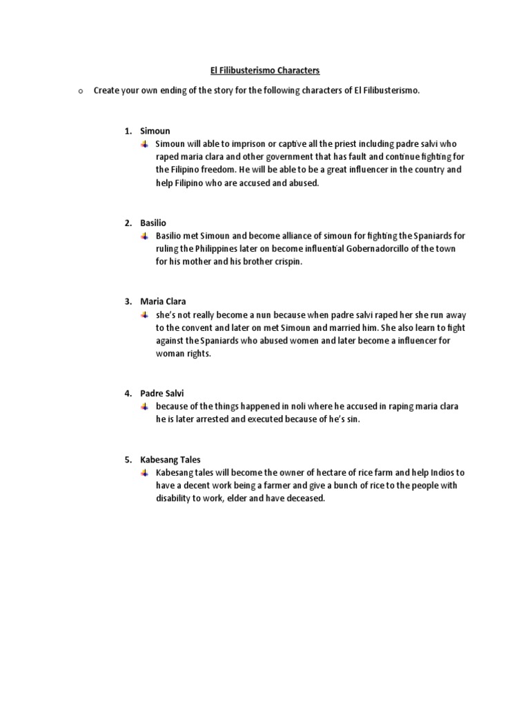 El Filibusterismo Characters - Guntang | PDF