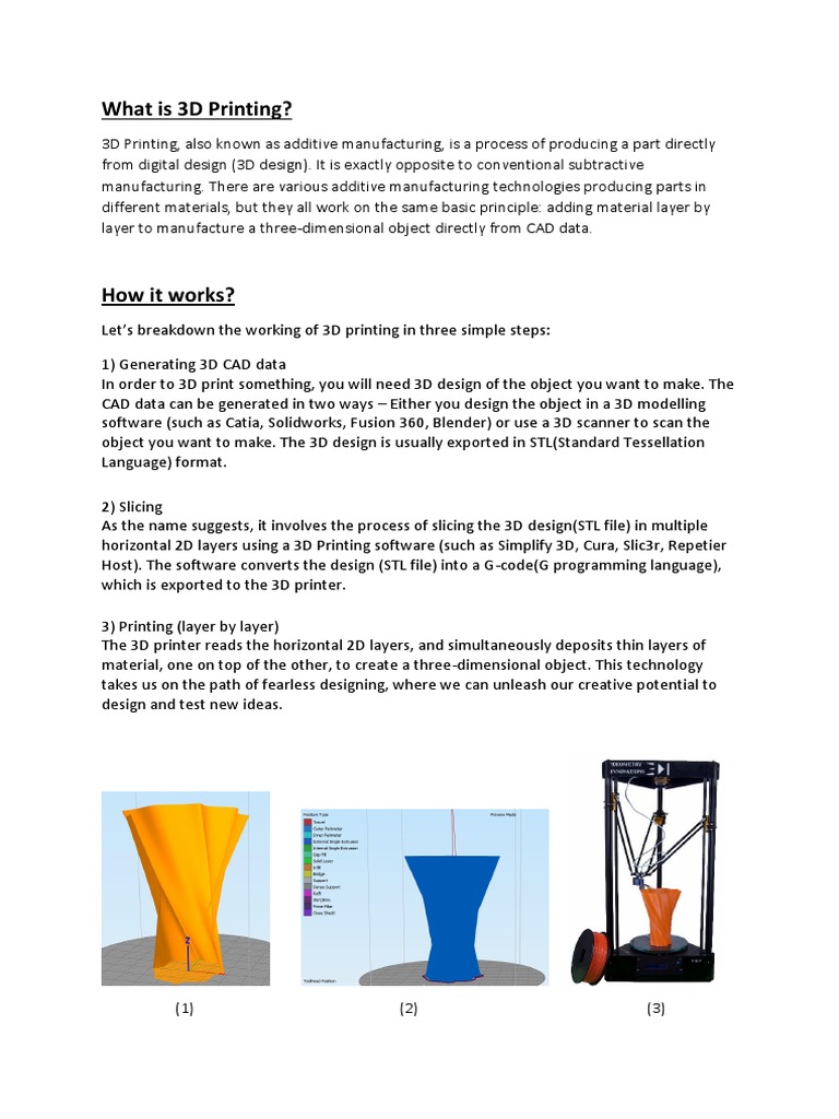 3D Printing | PDF | 3 D Printing | 3 D Computer Graphics