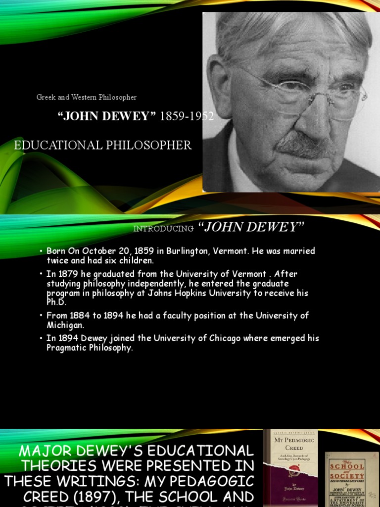 John Dewey's Educational Philosophy | PDF | John Dewey | Philosophy Of ...