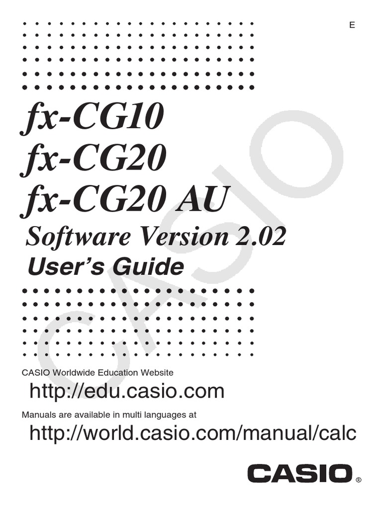 fx-CG20 AU Soft EN | PDF | Menu (Computing) | Spreadsheet