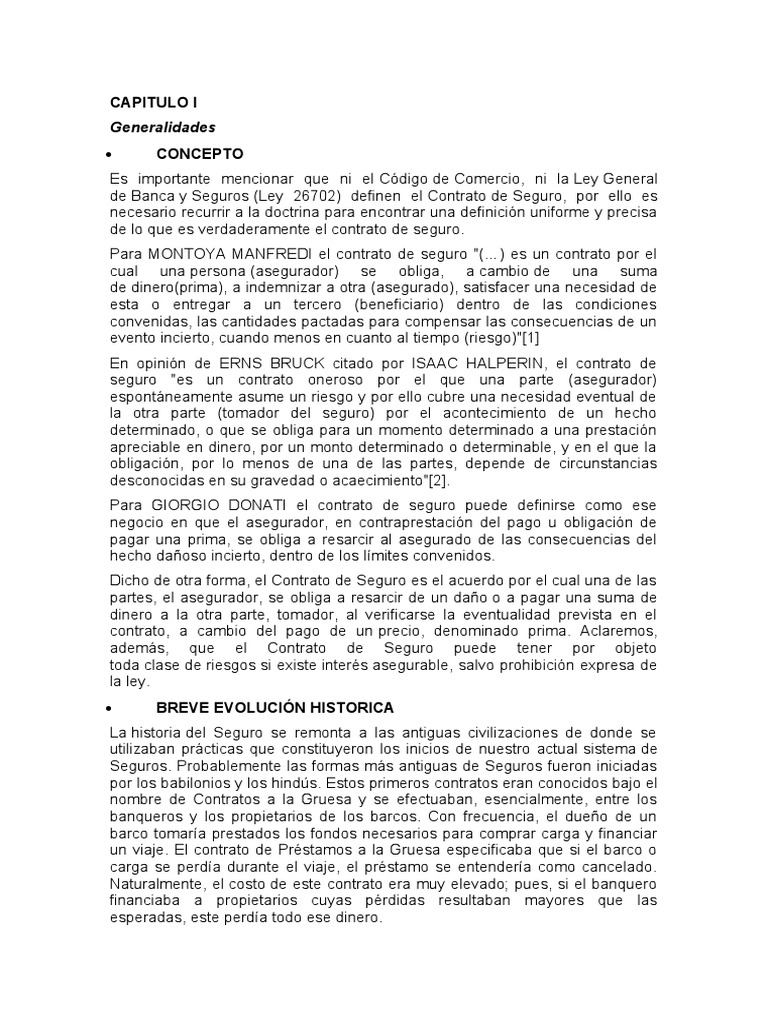 Contrato De Seguro Y Reaseguro Pdf Póliza De Seguros Seguro 5922