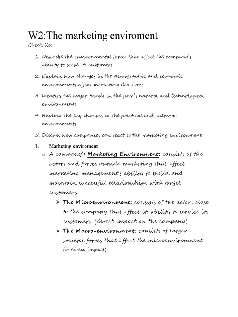 W2:The Marketing Enviroment: The Microenvironment: Consists of The ...