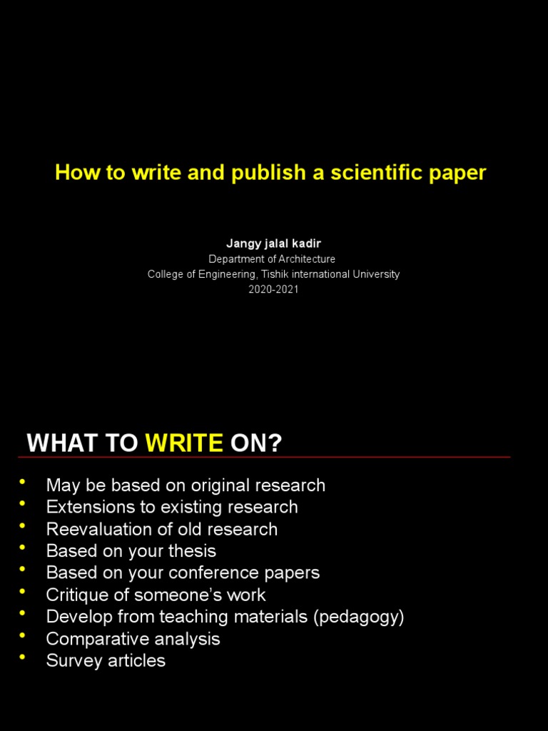 Guide to Writing Scientific Papers | PDF