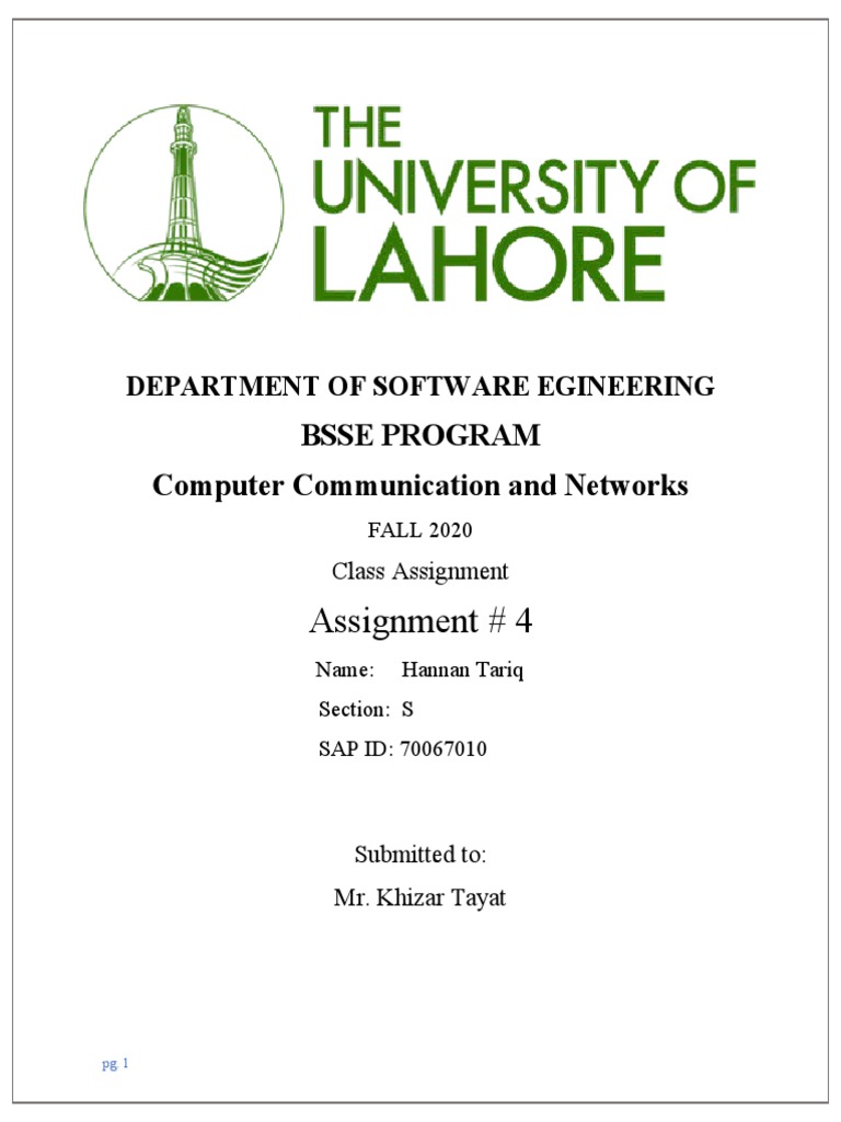 CCN Class Assignment # 4 Solved 70067010 | PDF | Coaxial Cable | Bluetooth