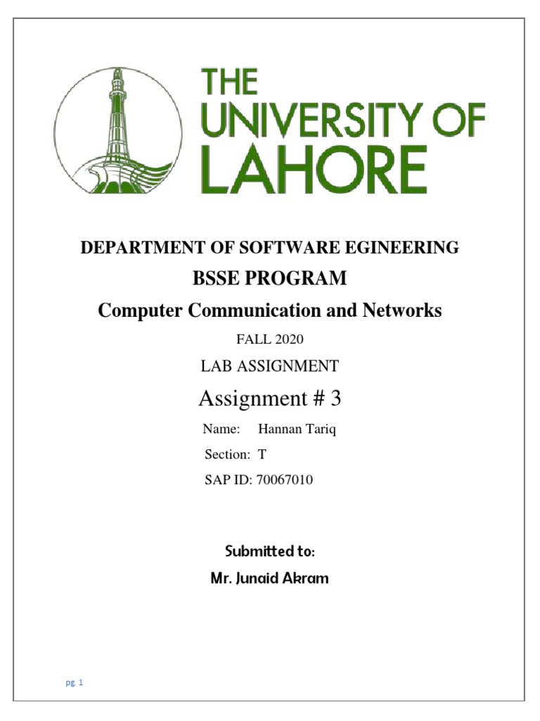 CCN Lab Assignment # 3 (70067010) | PDF | Router (Computing) | Computer Network