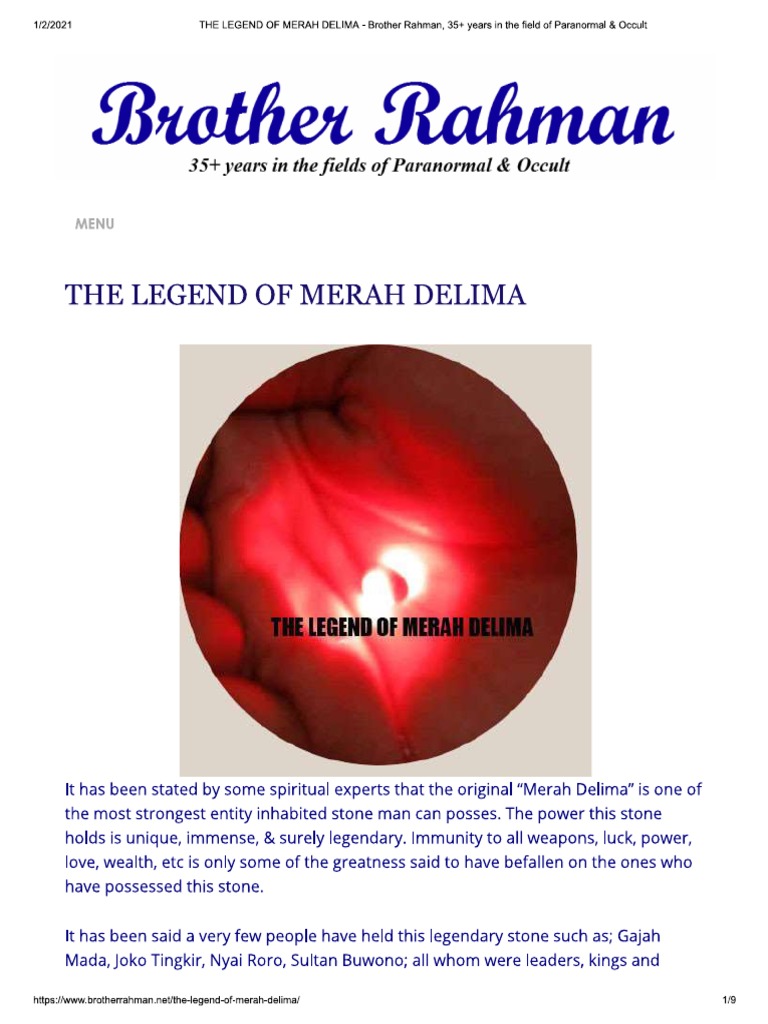 The Legend of Merah Delima | PDF