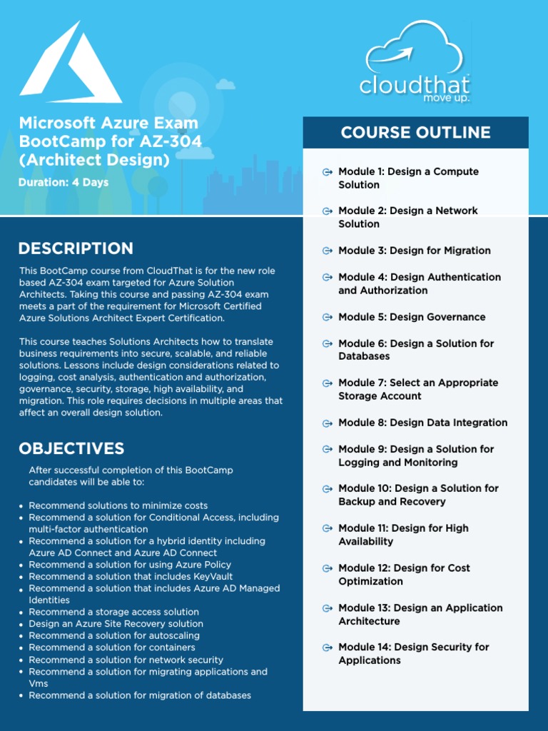Microsoft Azure Exam Bootcamp For Az-304 (Architect Design) Course ...
