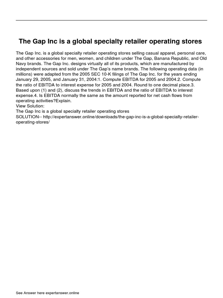 Gap Inc. EBITDA Analysis 2005-2004 | PDF | Business