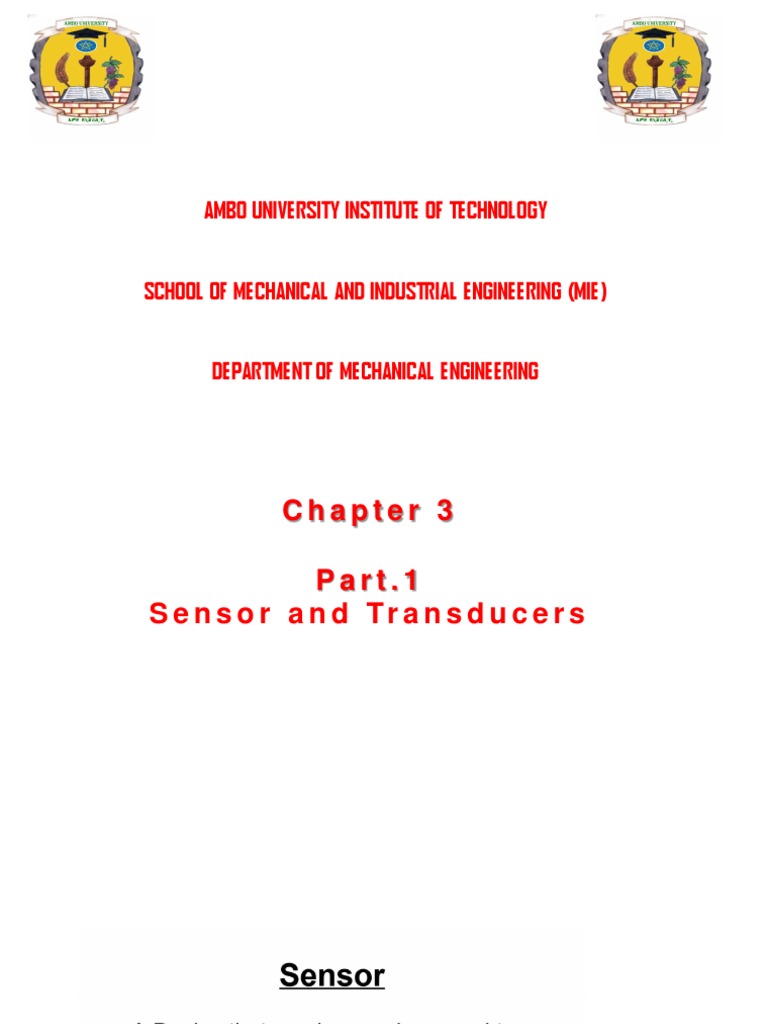 Chapter 3 Part 1 Sensor and Transducers | PDF | Electrical Resistance ...