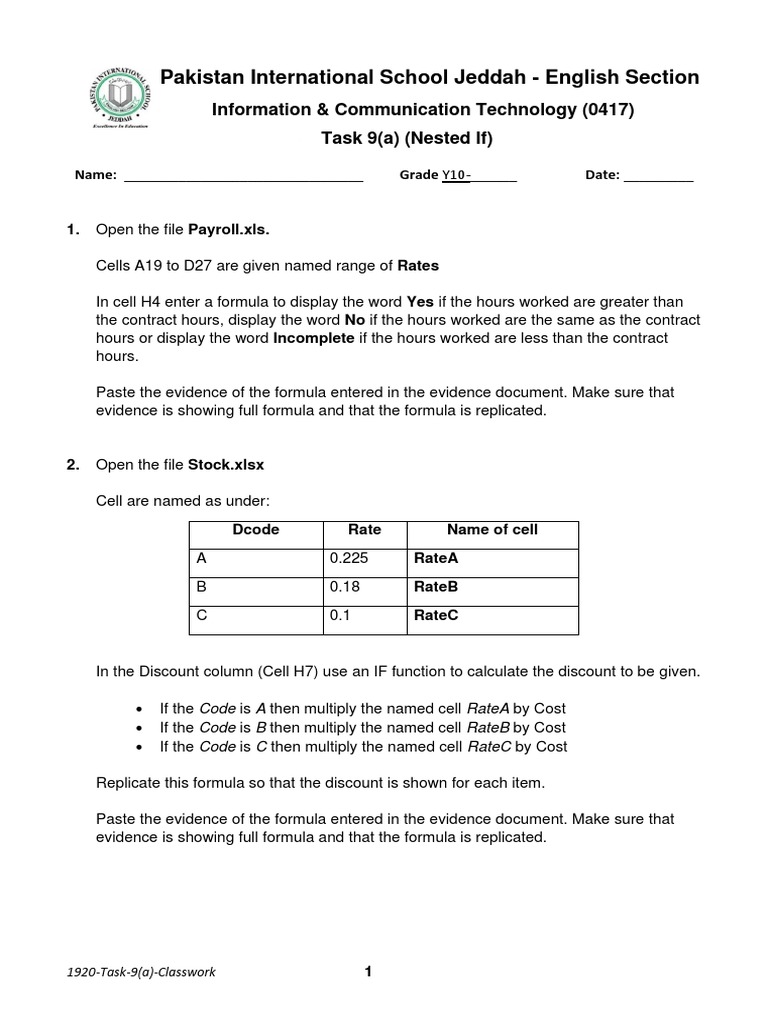 Pakistan International School Jeddah - English Section | PDF | Business